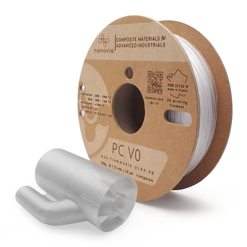 Filament PC V0 NANOVIA Naturel 1,75 mm - 500 g — Filimprimante3D