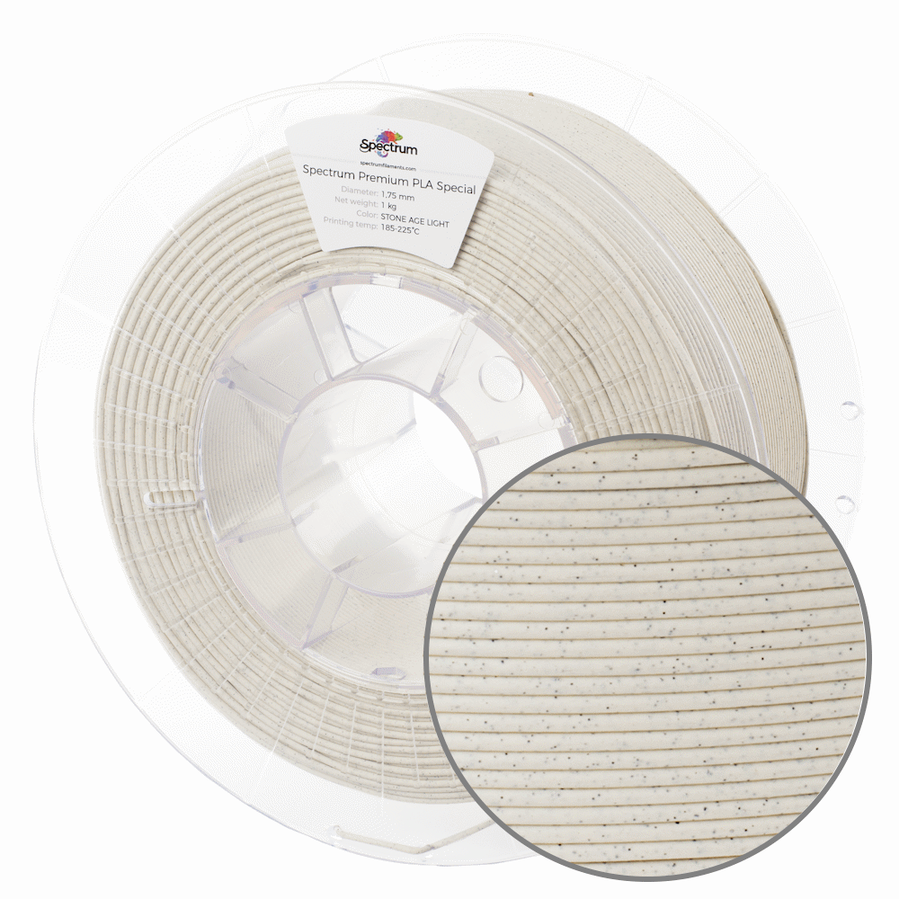 PLA Stone Age Spectrum Light 1.75 mm 1 kg - Beige marbré — Filimprimante3D